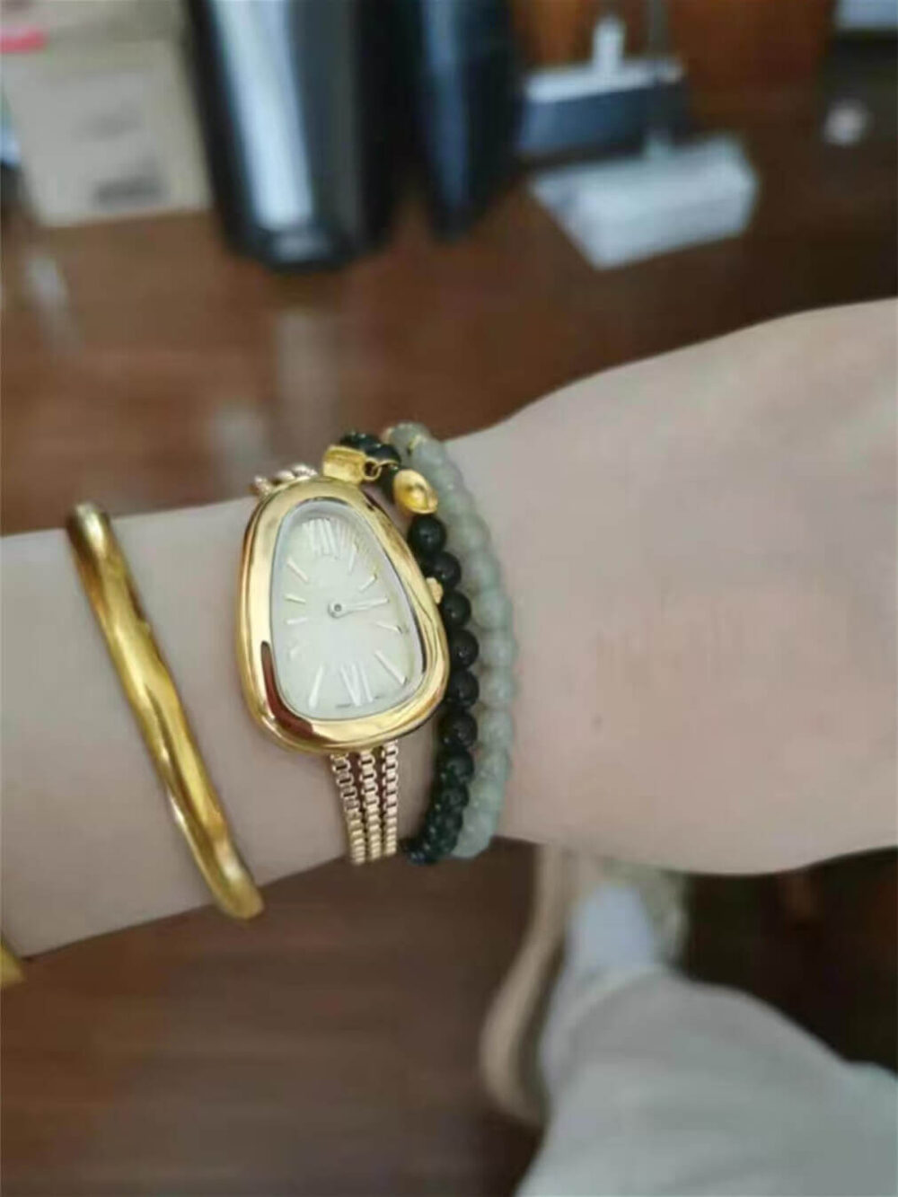Classic Gold/Silver Snake Head Chain Watch for Women – ChicFaith-Your ...